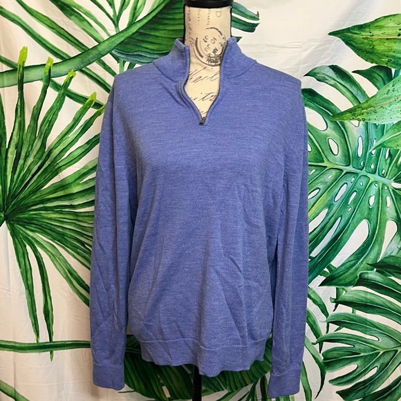 Nordstrom | Sweaters | Nordstrom Mens Ml Periwinkle Blue 4 Zip Merino ...